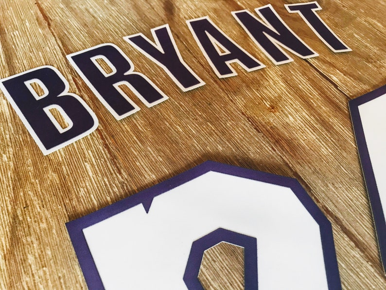 Los Angeles Lakers Lettering Kit for an Authentic Home Jersey - "bryant ...