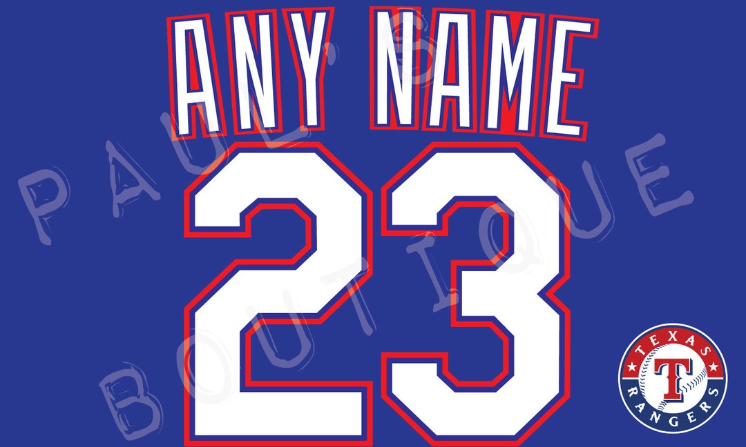 Texas Rangers Lettering Kit for an Authentic 2000-2008 Alternate Jersey ...