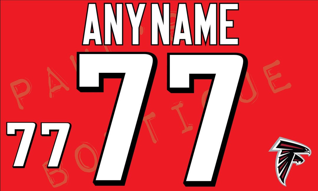 Atlanta Falcons Lettering Kit for an Authentic 2000's Home Red Jersey ...