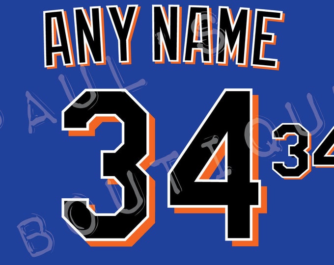 New York Mets Lettering Kit for an Authentic Vintage Jersey ANY NAME ...