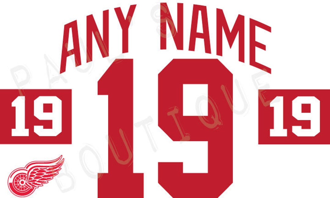 Detroit Red Wings Lettering Kit for an Authentic White Jersey - ANY ...
