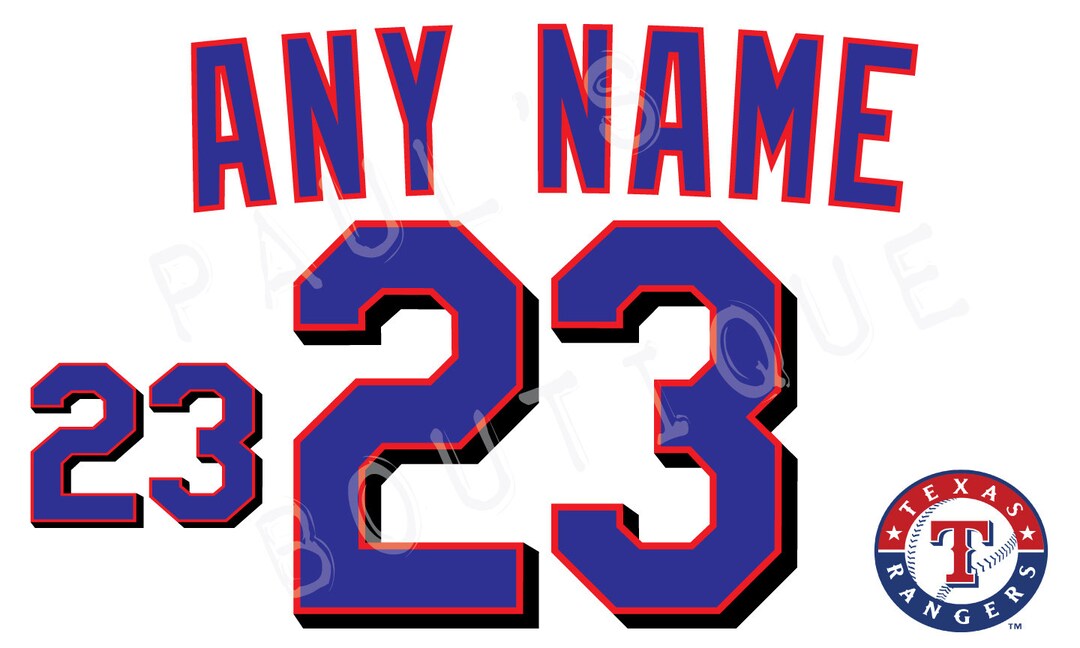 Texas Rangers Lettering Kit for an Authentic 2001-2008 Home Jersey ...