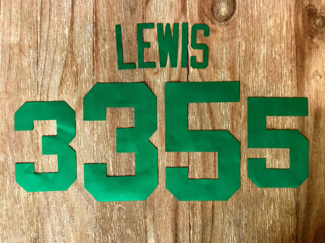 Boston Celtics Lettering Kit for an Authentic Home Jersey - "lewis" #35 ...
