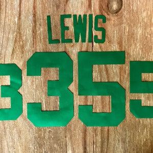 Boston Celtics Lettering Kit for an Authentic Home Jersey - "lewis" #35 ...