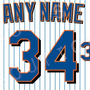 New York Mets Lettering Kit for an Authentic Vintage Jersey - ANY NAME ...