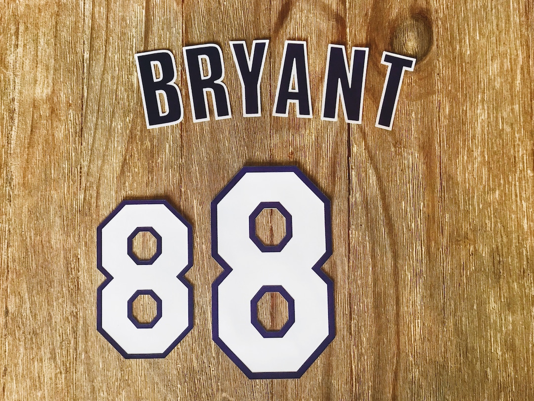 Los Angeles Lakers Lettering Kit for an Authentic Home Jersey - "bryant ...