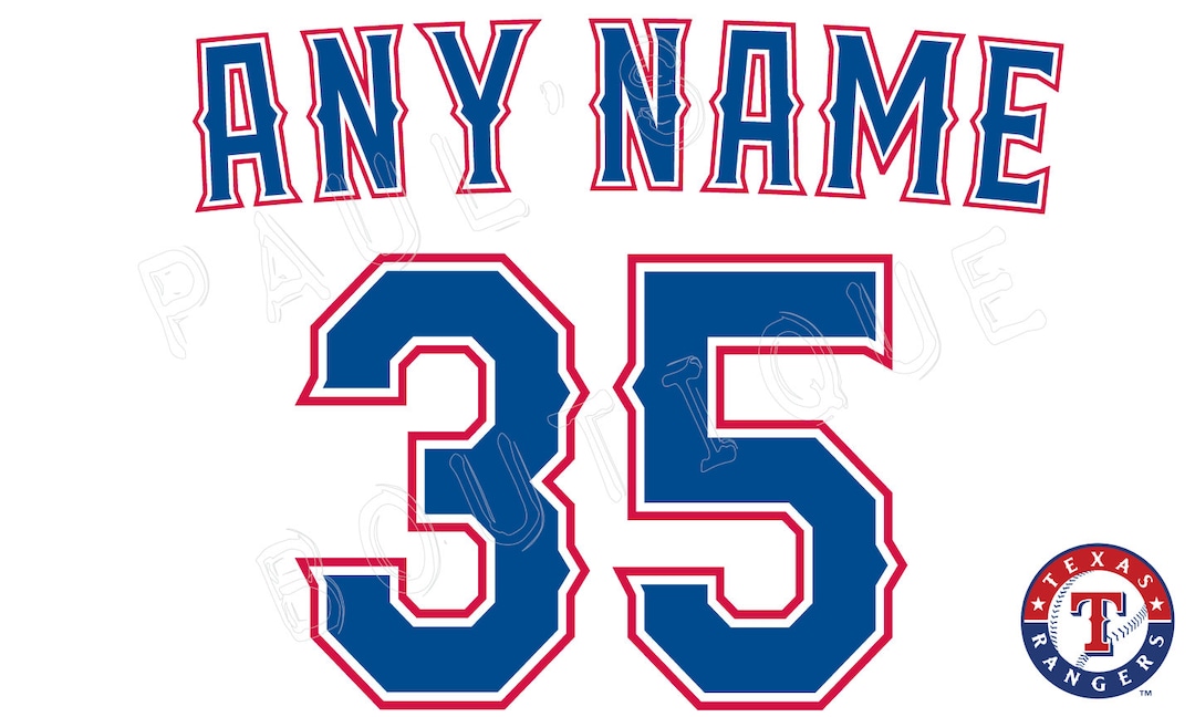 Texas Rangers Lettering Kit for an Authentic 2014-2023 Home Jersey ...