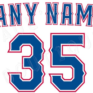 Texas Rangers Lettering Kit for an Authentic 2014-2023 Home Jersey ANY ...