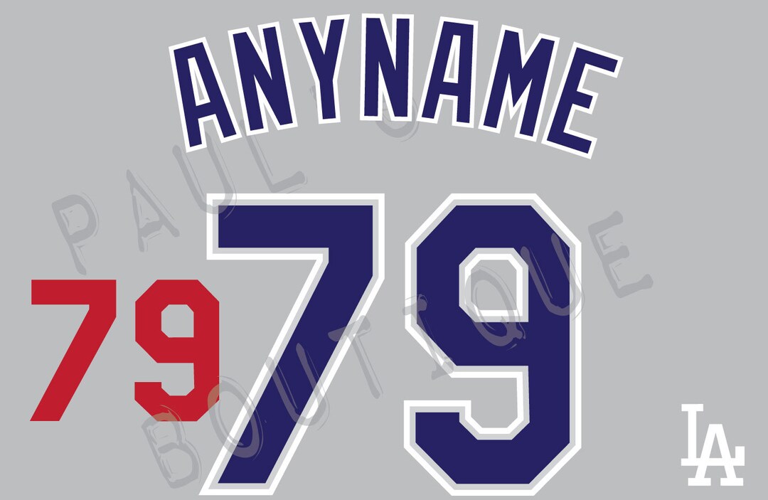 Los Angeles Dodgers Lettering Kit for a 2000 Road Authentic Jersey ...