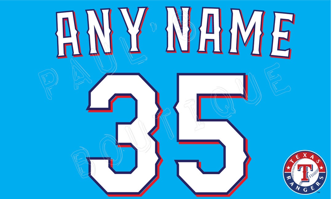 Texas Rangers Lettering Kit for an Authentic 2020-2023 Powder Blue ...
