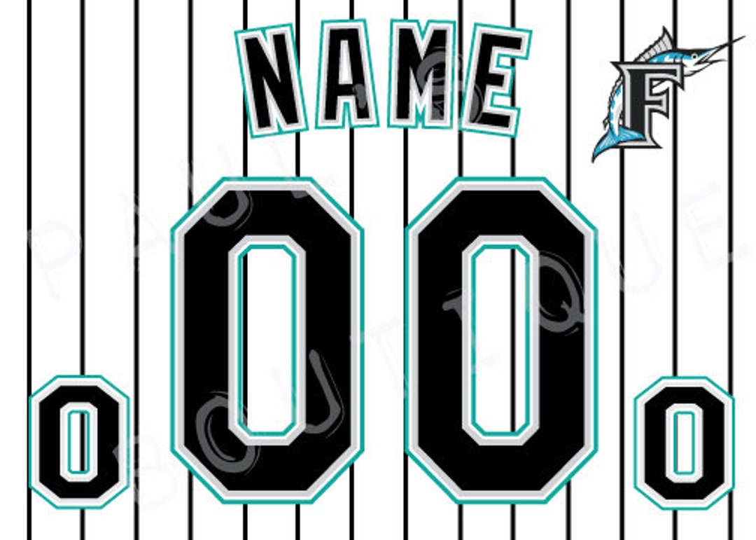 Florida Marlins Lettering Kit for an Authentic Home or Road Jersey ANY ...