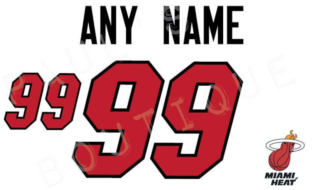 Miami Heat Lettering Kit for an Authentic White Jersey - ANY NAME ...