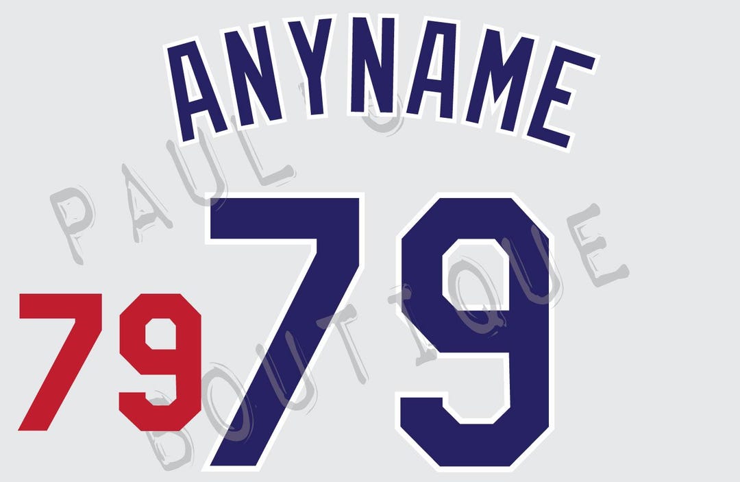 Los Angeles Dodgers Home Jersey Lettering (1999 - 2004) – Name & Number ...