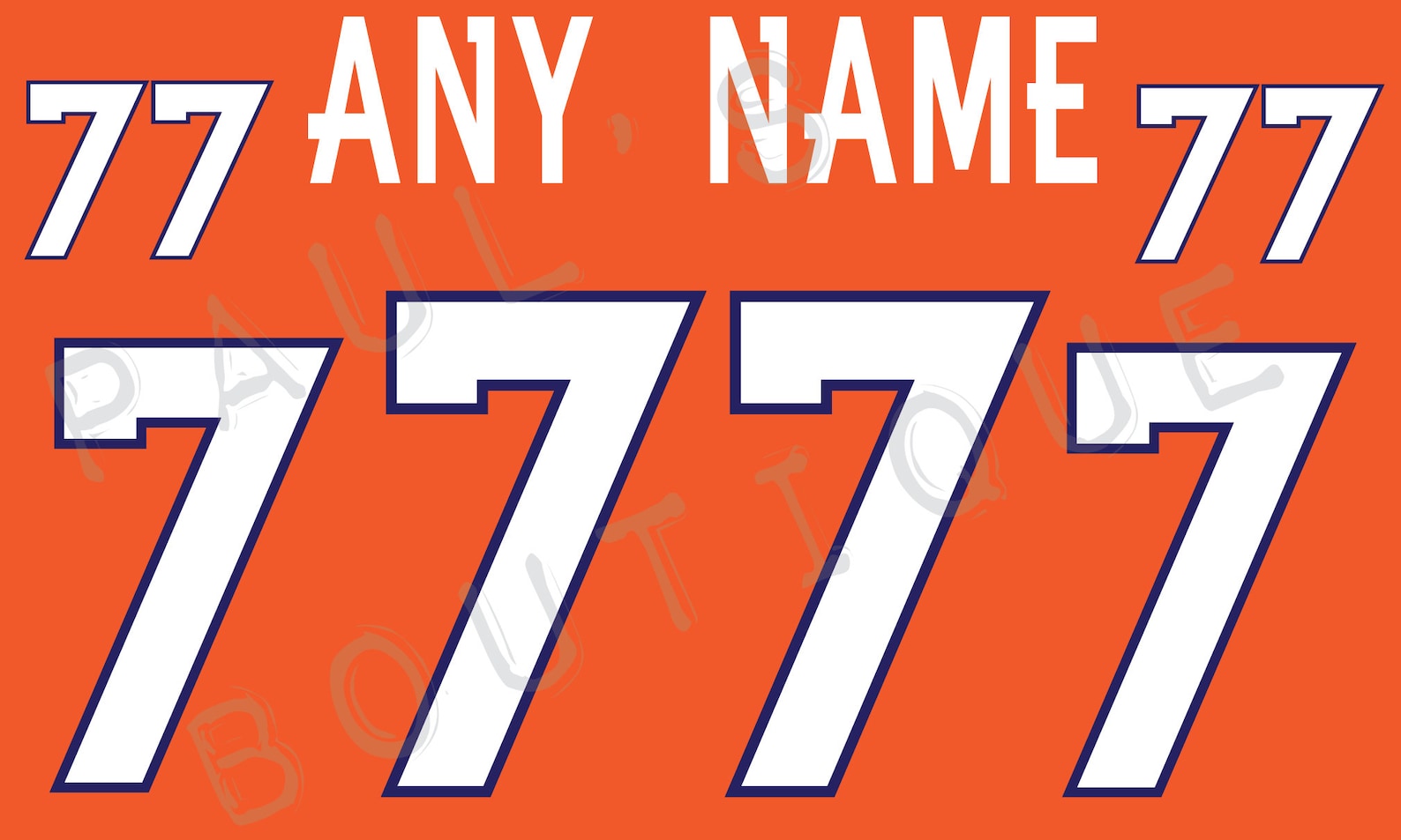 Denver Broncos Lettering Kit for an Authentic Orange Jersey - ANY NAME ...