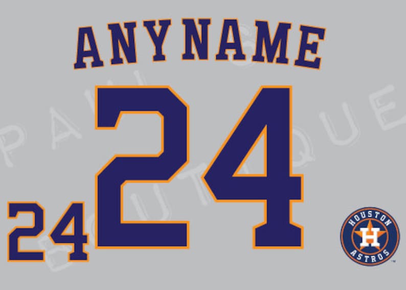 Houston Astros Lettering Kit for an Authentic Jersey ANY - Etsy
