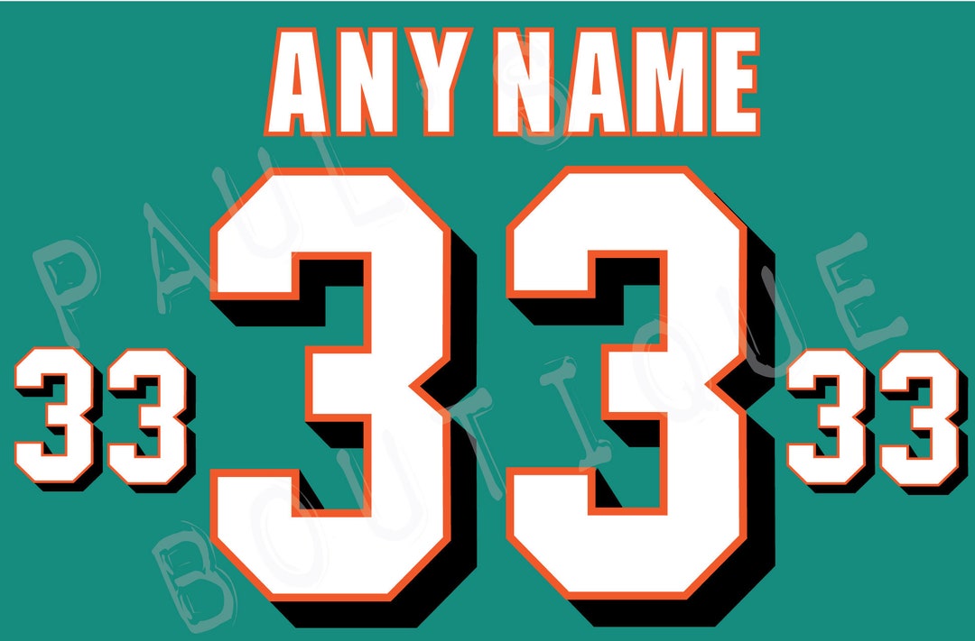 Miami Dolphins Lettering Kit for an Authentic 2000's Teal Jersey - ANY ...