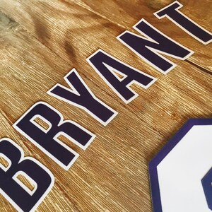 Los Angeles Lakers Lettering Kit for an Authentic Home Jersey - "bryant ...