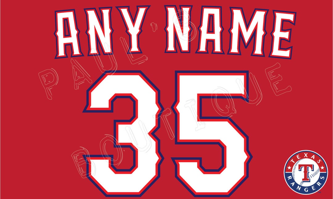 Texas Rangers Lettering Kit for an Authentic 2020-2023 Red Alternate ...