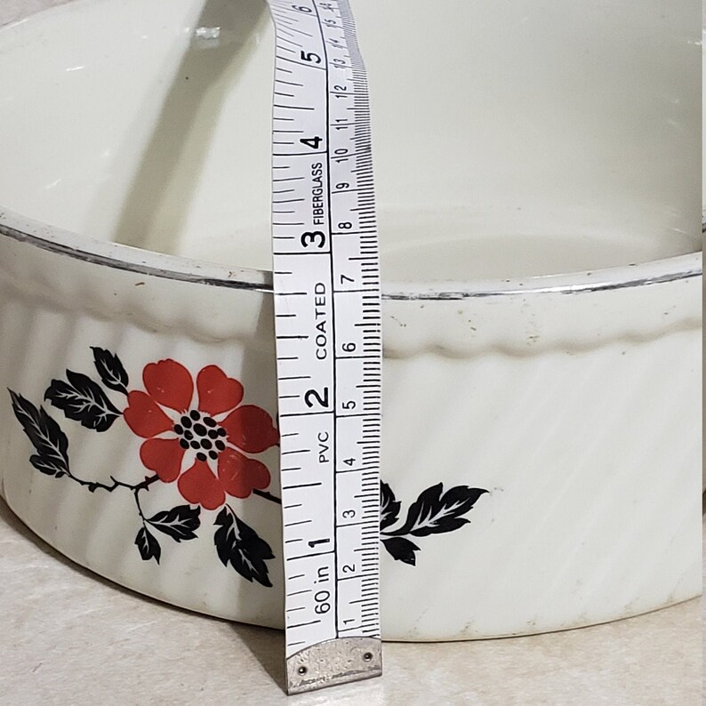 Vintage Hall Red Poppy China Pattern French Fluted Baker - Etsy