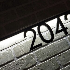 Lit House Numbers Sign With Led Bar on the Top for Backlit | Etsy