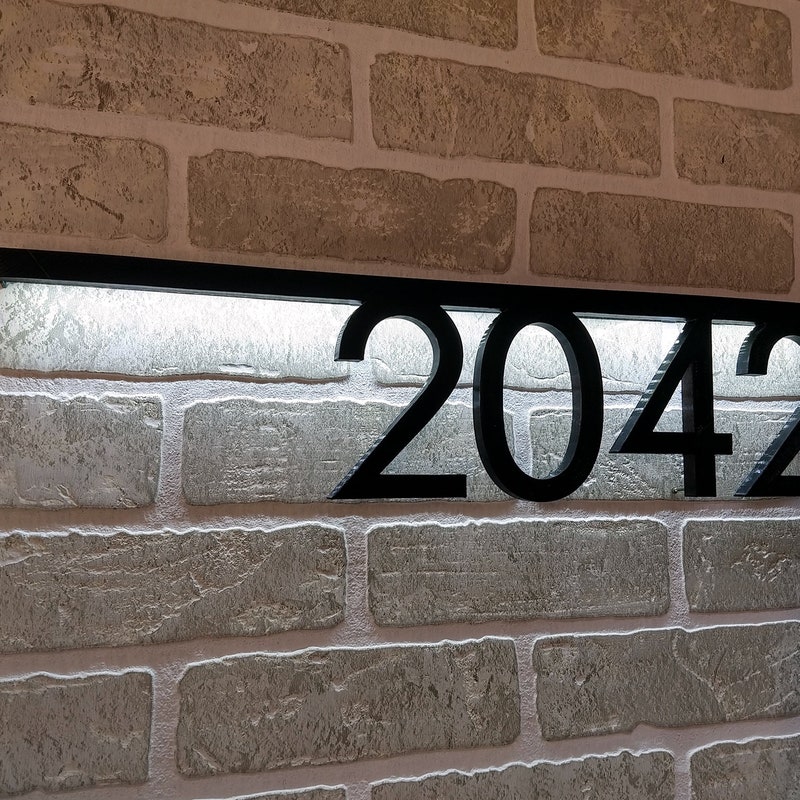 Modern Backlit House Numbers - Etsy
