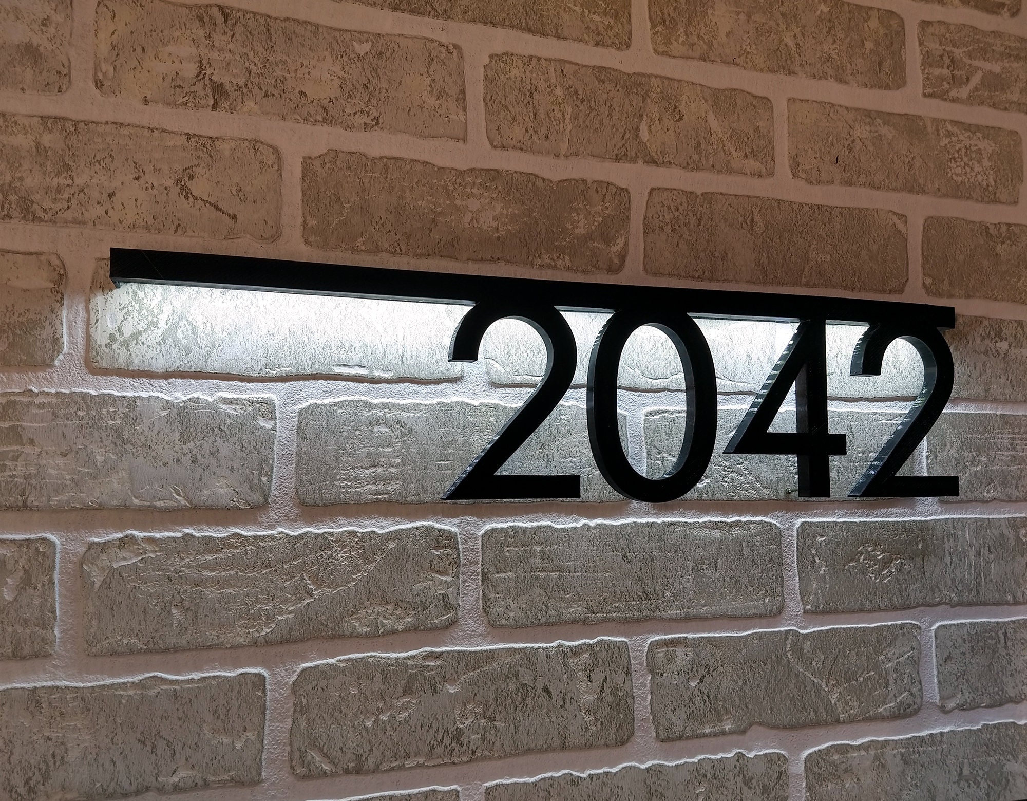 Lit House Numbers Sign With Led Bar on the Top for Backlit Modern ...