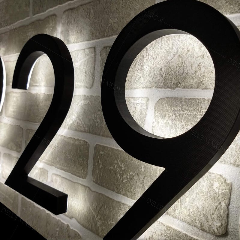 Backlit House Numbers Solar - Etsy