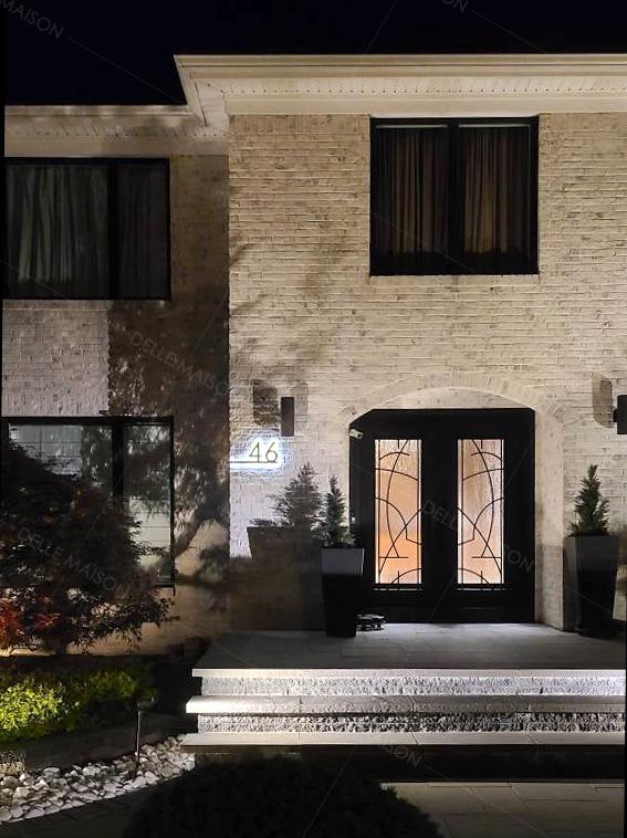 Backlit House Number With Return Bar Wrapped Arround a Corner Modern ...