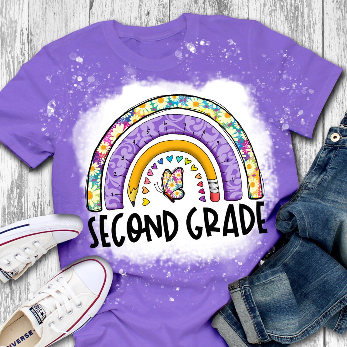 Rainbow Second Grade Png PNG Files for Sublimation Second - Etsy