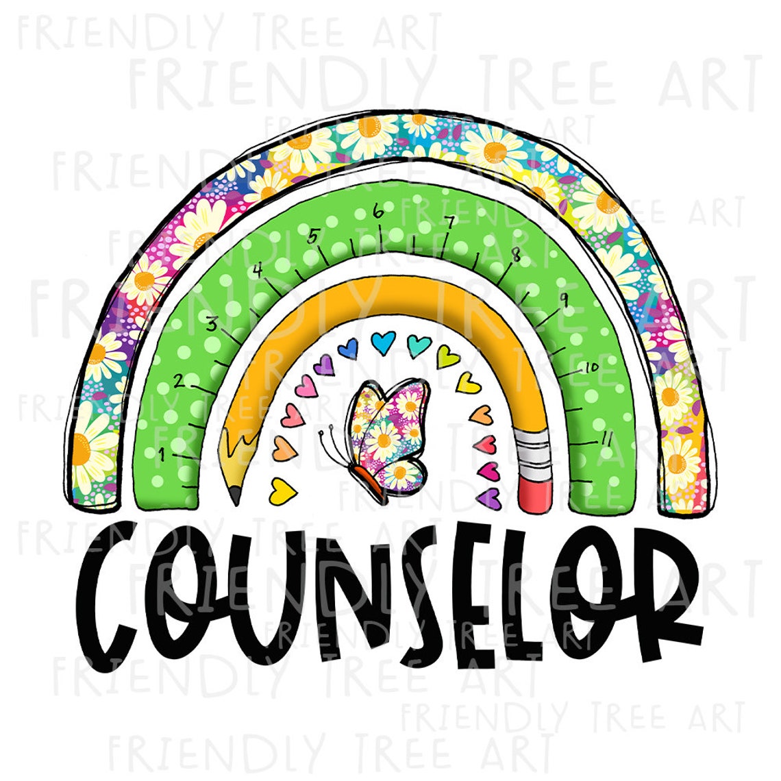 Counselor Rainbow Png PNG Files for Sublimation School | Etsy