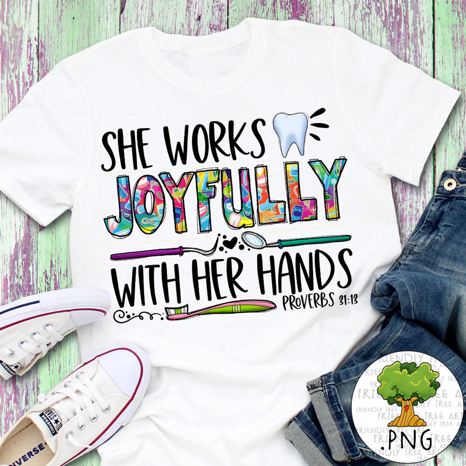 She Works Joyfully With Her Hands Teacher PNG Files for - Etsy