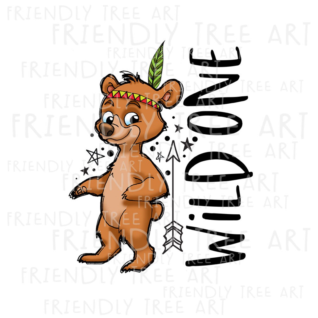 Wild One Bear, Png File for Sublimation, Bear Png, 1st Birthday, Happy ...
