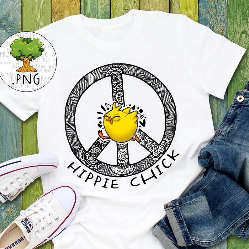 Hippie Chick Png Peace Symbol Png Png Files For Sublimation Etsy