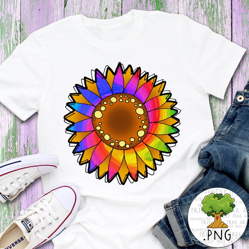 Colorful Sunflower PNG Files for Sublimation Printing - Etsy