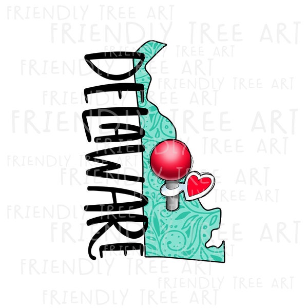 Map of Delaware Svg - Etsy