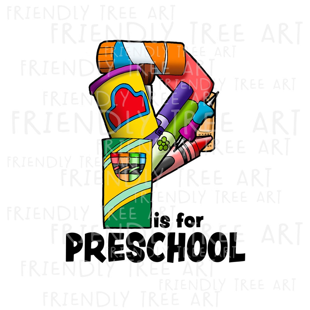 P is for Preschool Png, PNG Files for Sublimation, Pre-k Sublimation ...