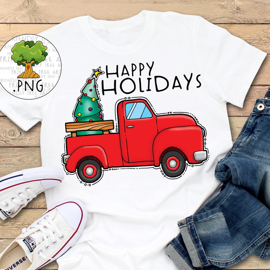 Christmas Truck Happy Holidays Truck Png PNG Files for - Etsy