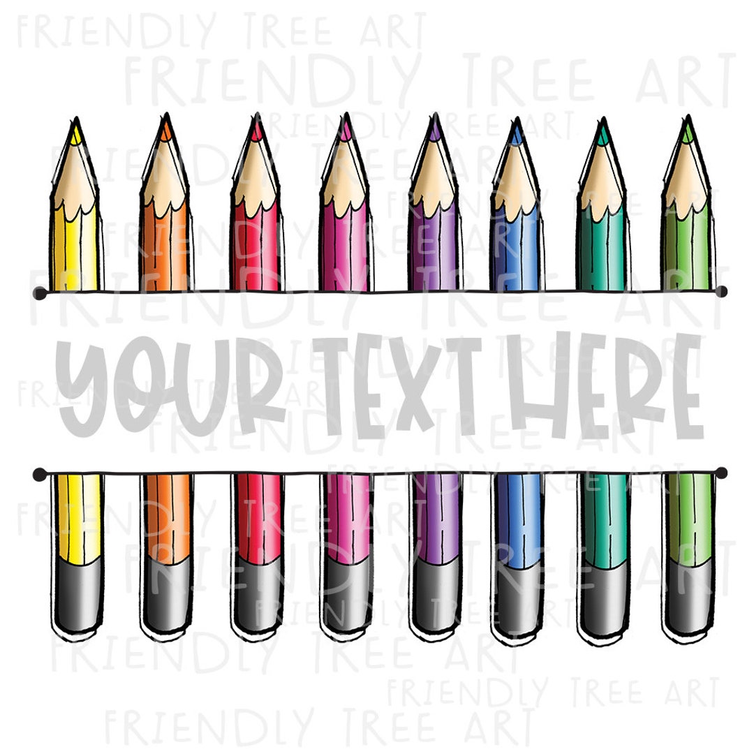 Color Pencils Png, PNG Files for Sublimation, Personalizable Teacher ...