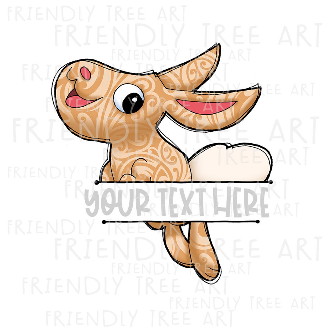 Rabbit Your Text Here, PNG Files for Sublimation, Bunny Png, Rabbit Png ...