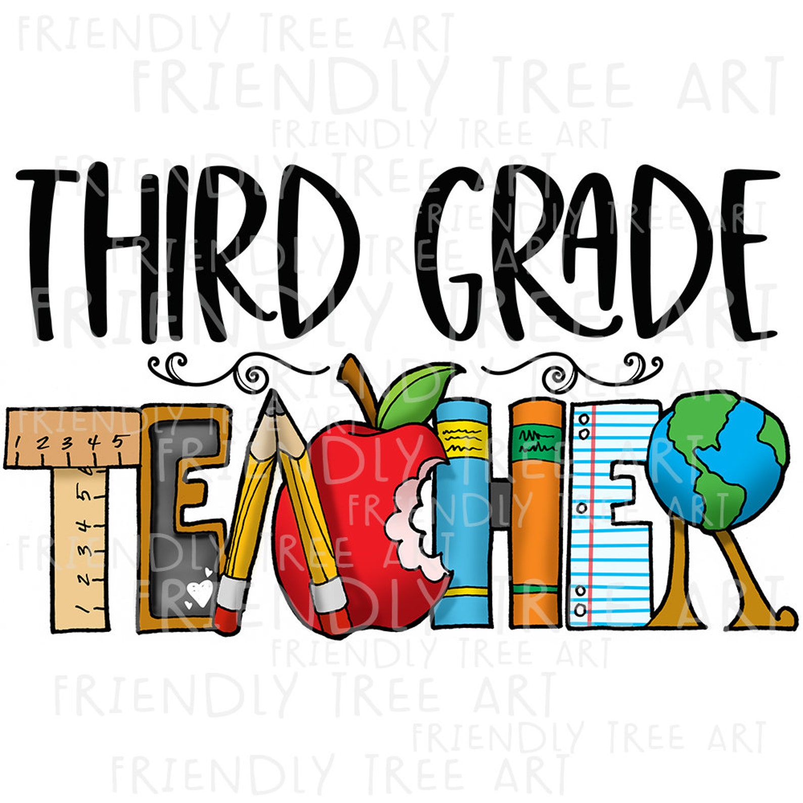 Third Grade Teacher Png PNG Files for Sublimation 3rd Grade | Etsy