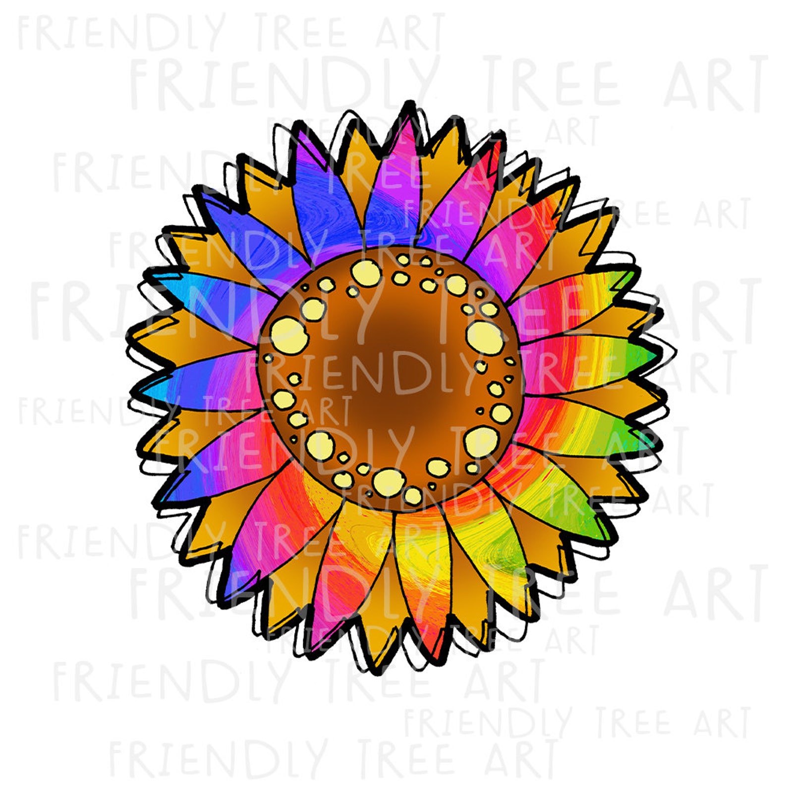 Colorful Sunflower PNG Files for Sublimation Printing - Etsy