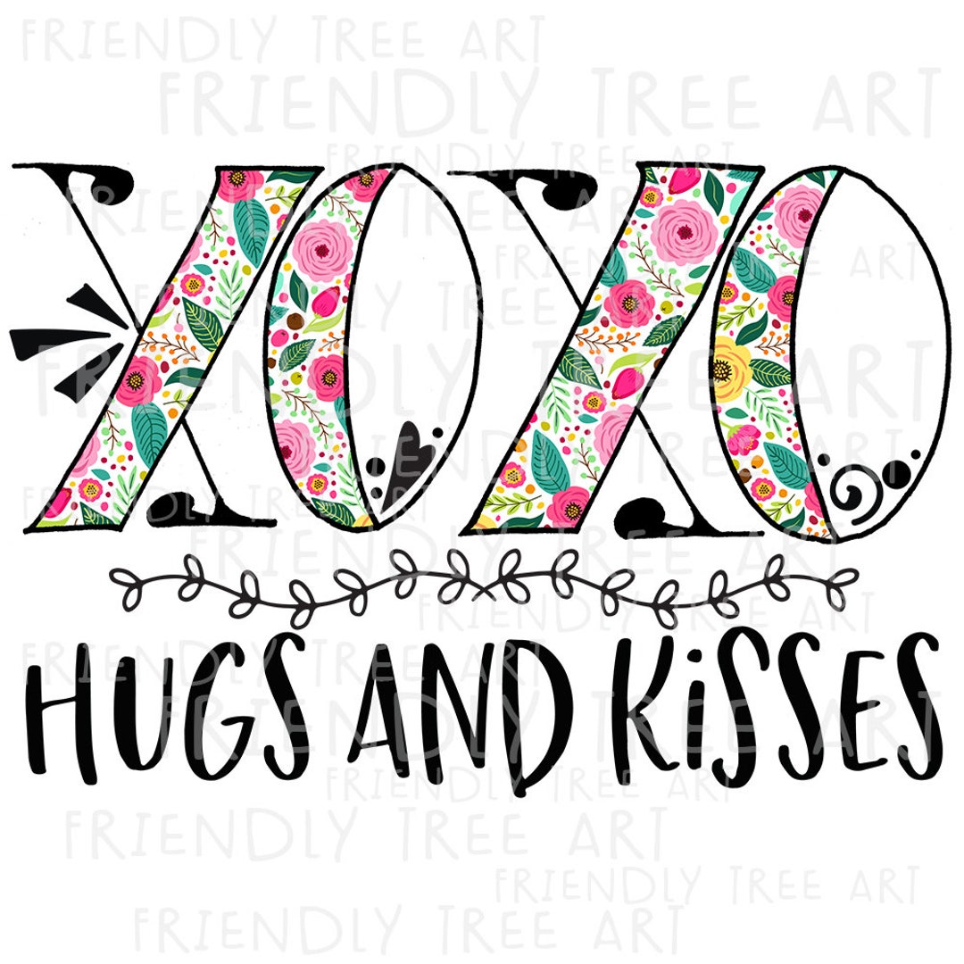 XOXO Hugs and Kisses Png, PNG Files for Sublimation, Valentines ...