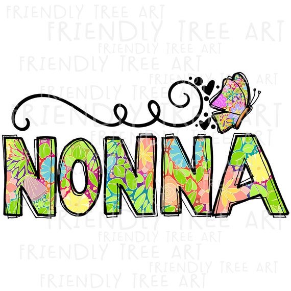Clip Art & Image Files Mother's Day Hand Drawn Blessed Nonna Sublimation Design Digital Download ...
