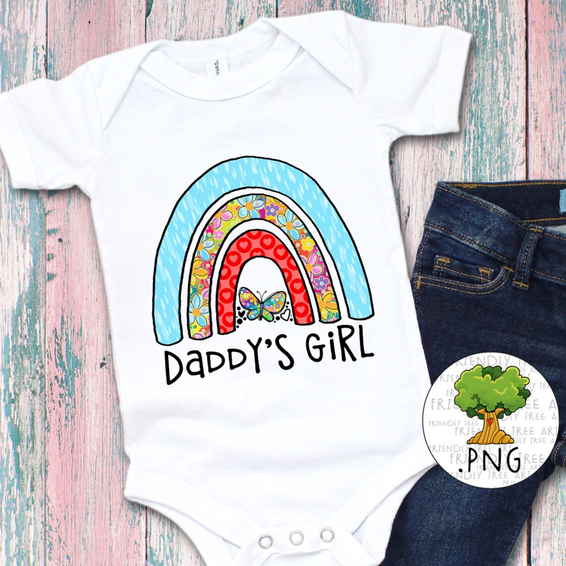 Rainbow Daddy's Girl Png Png File for Sublimation Infant - Etsy