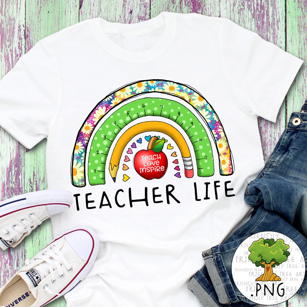 Teacher Life Rainbow Png PNG Files for Sublimation School - Etsy