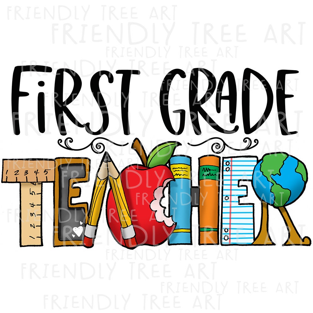 First Grade Teacher Png PNG Files for Sublimation 1st Grade | Etsy