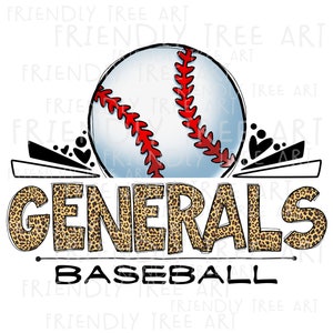 Generals Baseball Png, Png Files for Sublimation Printing, Go Generals ...