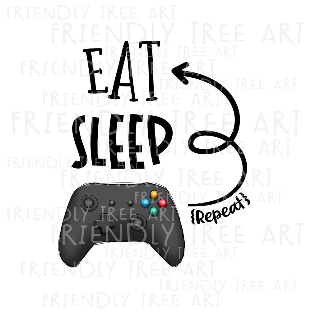 Eat Sleep Game Repeat Png PNG Files for Sublimation Game - Etsy