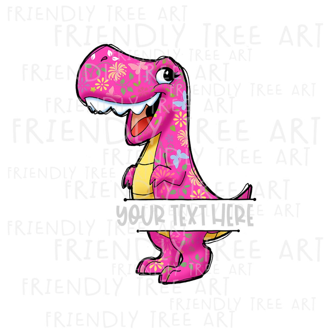 Personalizable Pink T-rex Png, PNG Files for Sublimation, Dinosaur Png ...