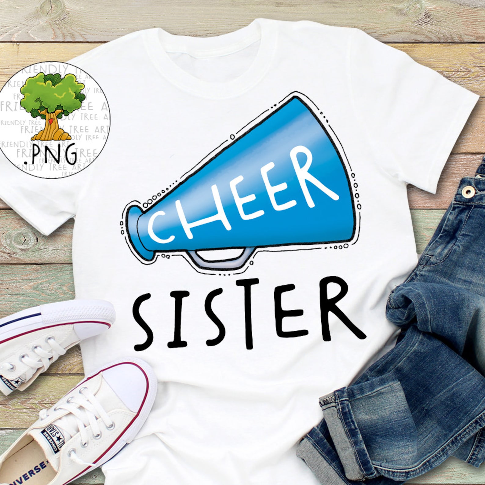 Cheer Sister PNG Cheer Sublimation PNG Blue Cheer Sister | Etsy